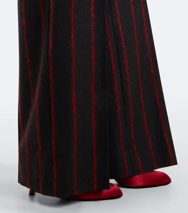 VIVIENNE WESTWOOD Lauren Wool, Alpaca, And Mohair-blend Pants In Charcoal/red Pinstripe