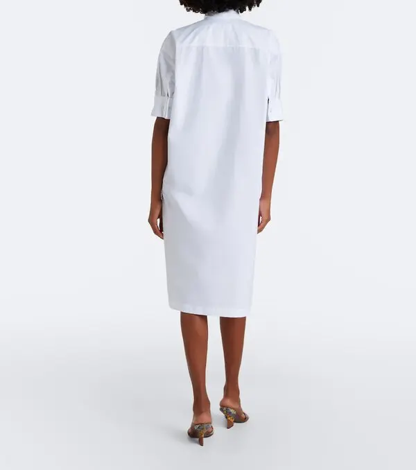 Dries Van Noten Embroidered Cotton Poplin Midi Dress