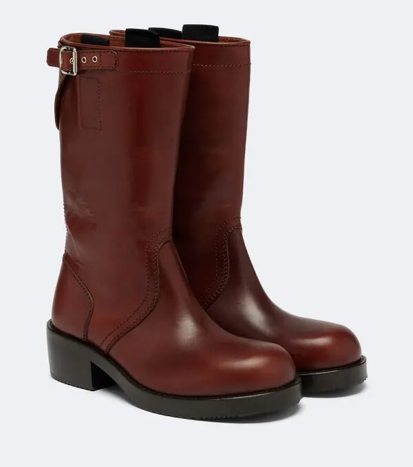 Dries Van Noten Leather Biker Boots