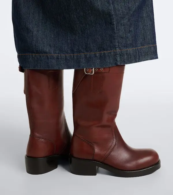 Dries Van Noten Leather Biker Boots
