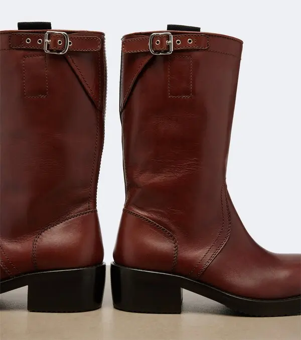 Dries Van Noten Leather Biker Boots