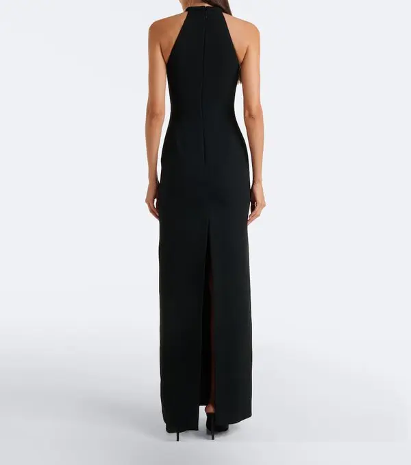 David Koma Embellished Halterneck Cady Gown