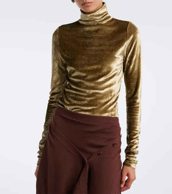LEMAIRE Velvet High Neck Top