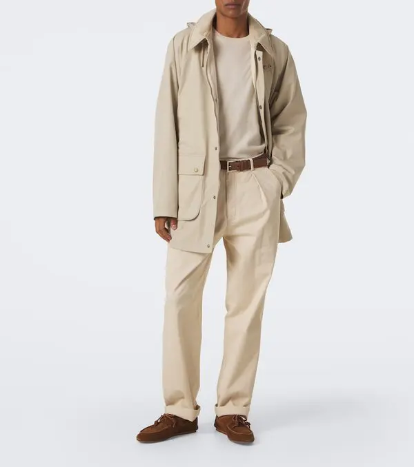 Ralph Lauren Purple Label Hooded Cotton Twill Coat