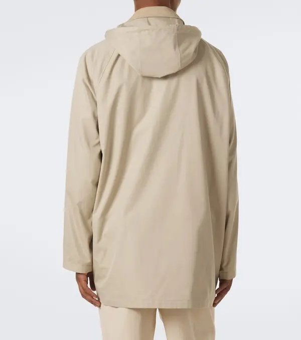 Ralph Lauren Purple Label Hooded Cotton Twill Coat