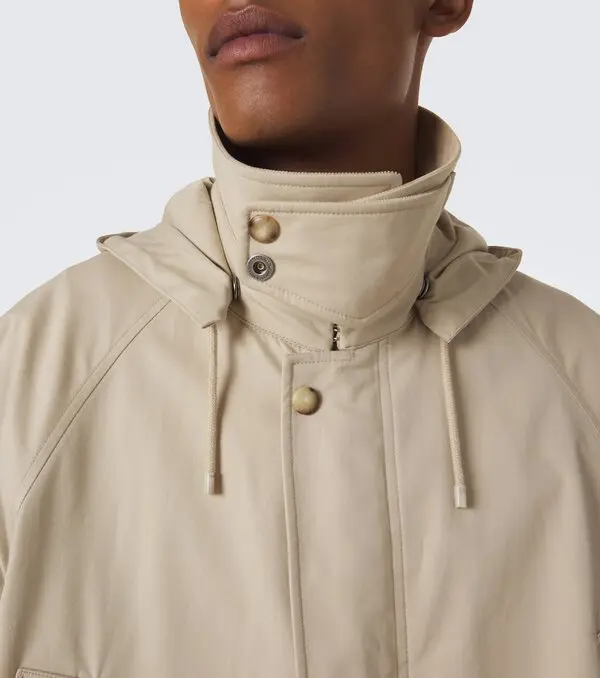 Ralph Lauren Purple Label Hooded Cotton Twill Coat