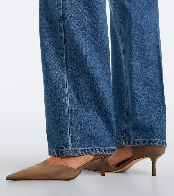 Victoria Beckham Angle D'orsay Suede Pumps