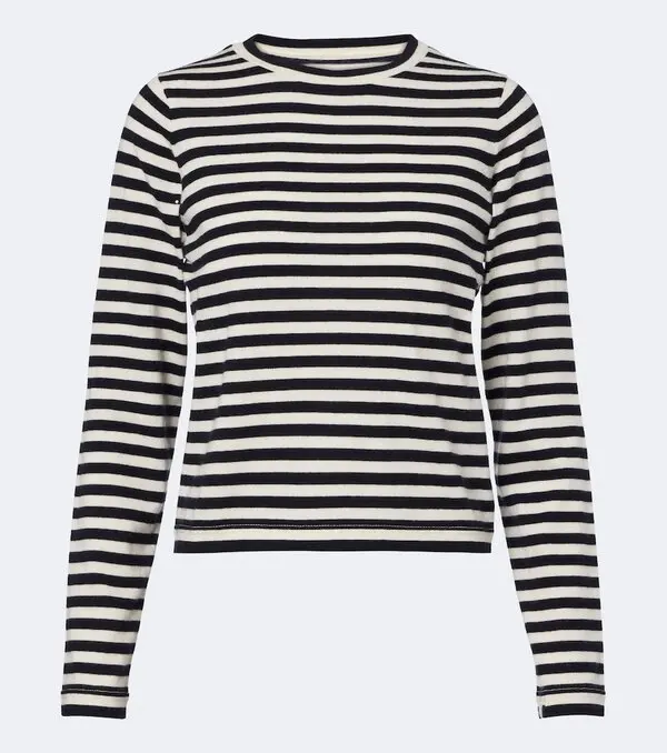 Extreme Cashmere Striped Cotton Top - Blue