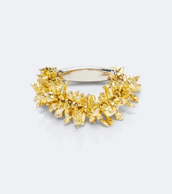 Dries Van Noten Embroidered Beaded Bracelet - Gold