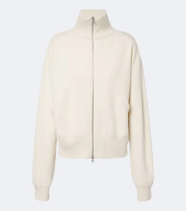 Extreme Cashmere N°385 Zip-up Cashmere Jacket - White