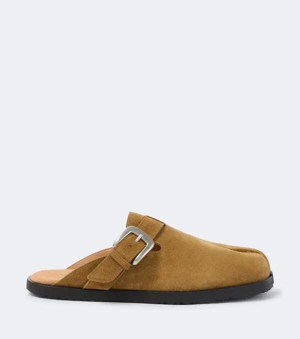 MAISON MARGIELA Tabi Suede Mules With Buckle Fastening - Beige