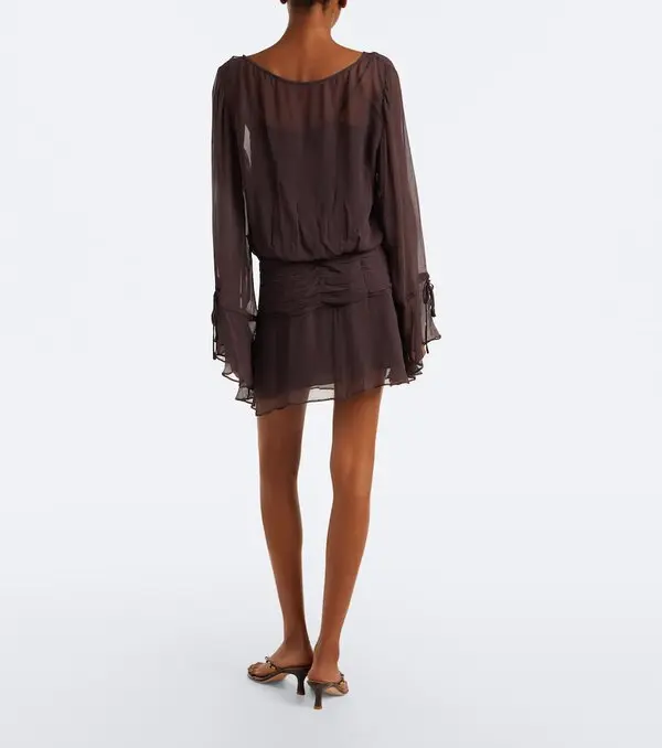 Staud Beatrix Ruched Chiffon Minidress