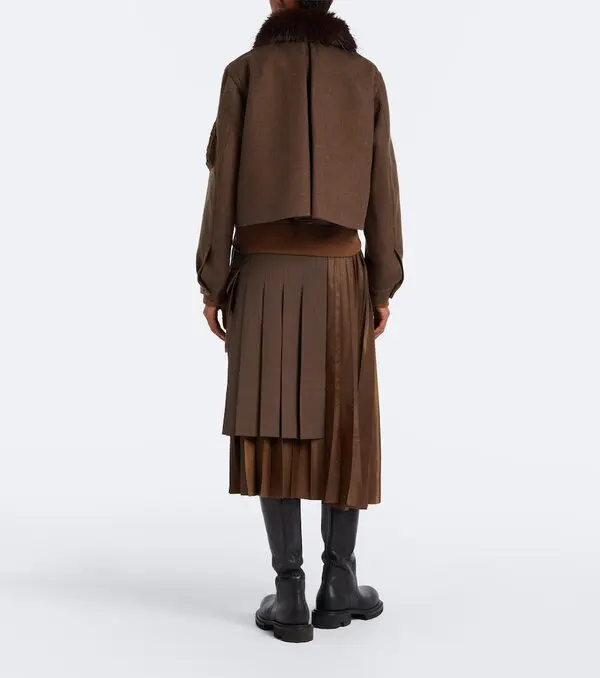 Sacai Layered Pleated Midi Skirt