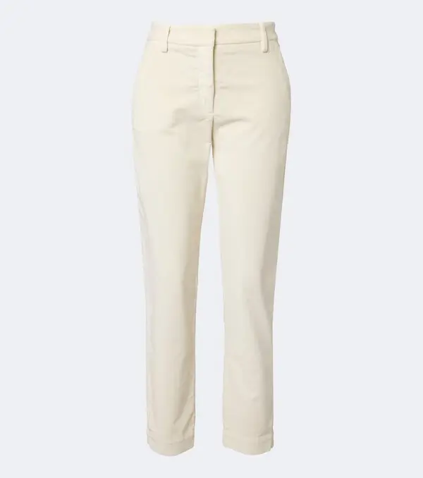 Eleventy Tapered Cotton-blend Pants - White