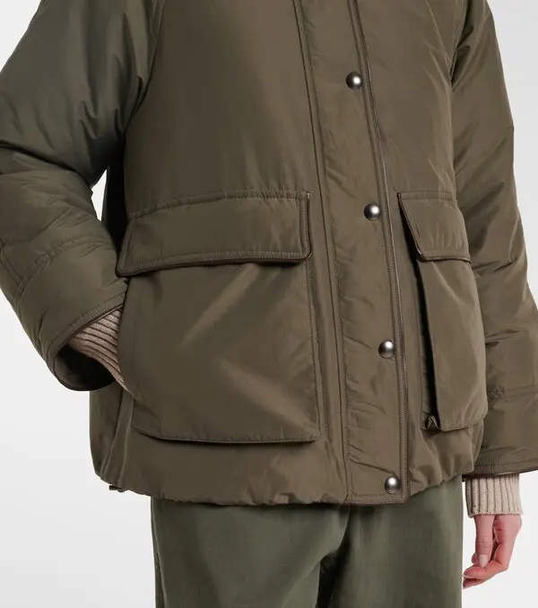 Brunello Cucinelli Shearling-trimmed Cotton-blend Jacket - Green