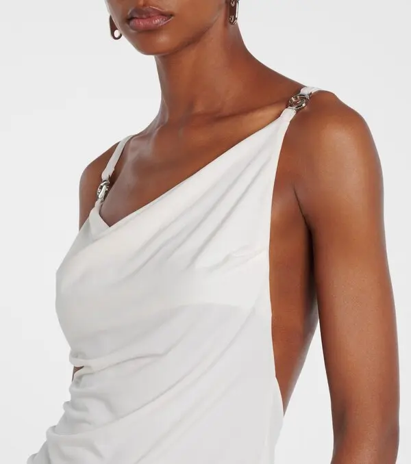 Coperni Draped Jersey Maxi Dress - White