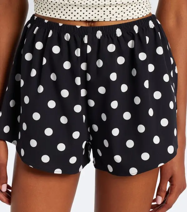Hunza G Polka Dot Elasticated Waist Shorts