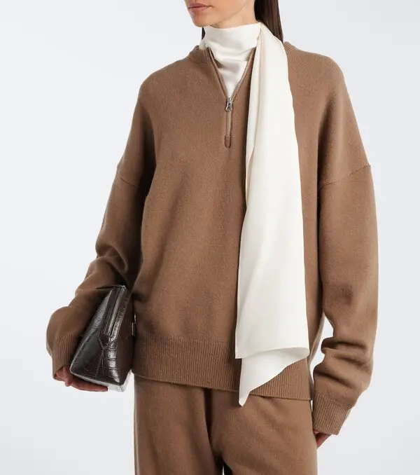 Extreme Cashmere N°496 Half-zip Sweater In Chai - Brown
