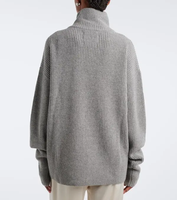 Extreme Cashmere N°495 Xtra Yours Ribbed Cashmere Zip-up Jacket - Grey