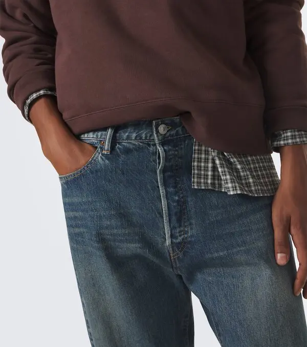 A.PRESSE Faded Wide-leg Jeans
