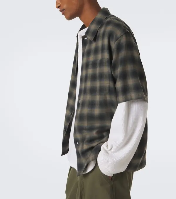 A.PRESSE Waffle-knit Cotton-blend Henley Shirt