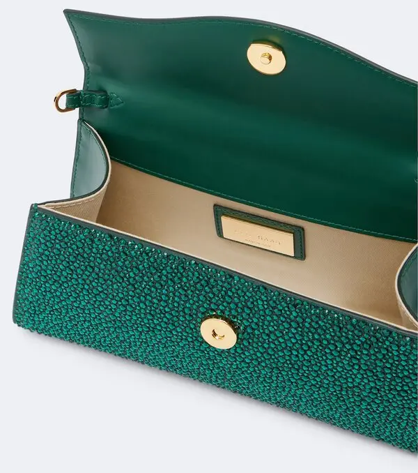 Elie Saab Embellished Leather Top-handle Bag - Green