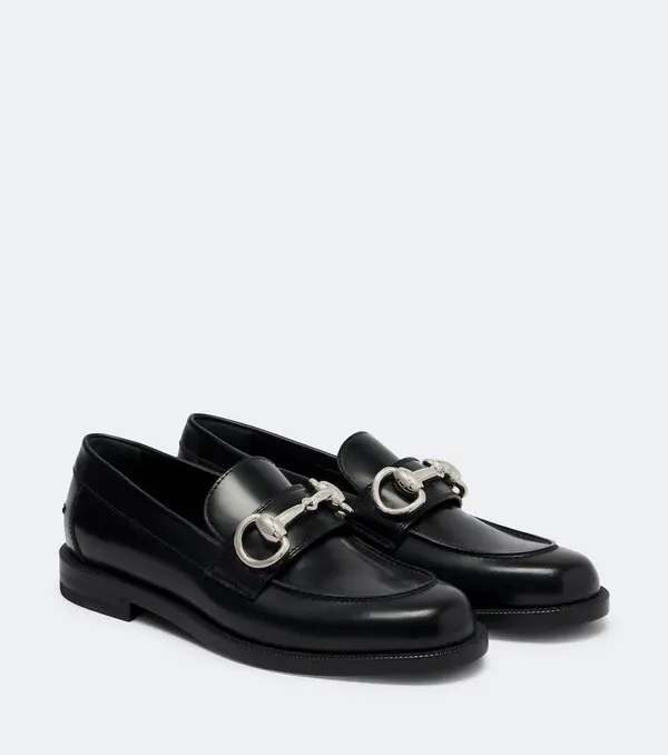 Gucci Boulevard Leather Penny Loafers - Black