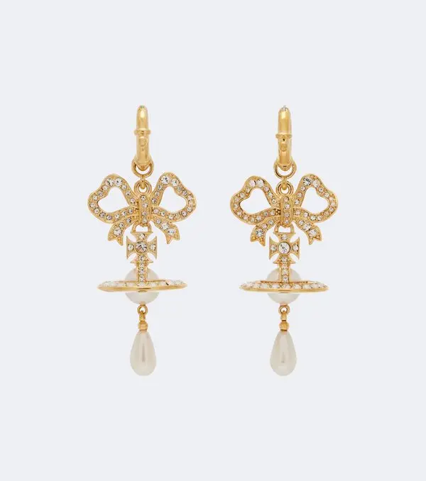 VIVIENNE WESTWOOD Rigoberta Embellished Faux Pearl Earrings - Gold