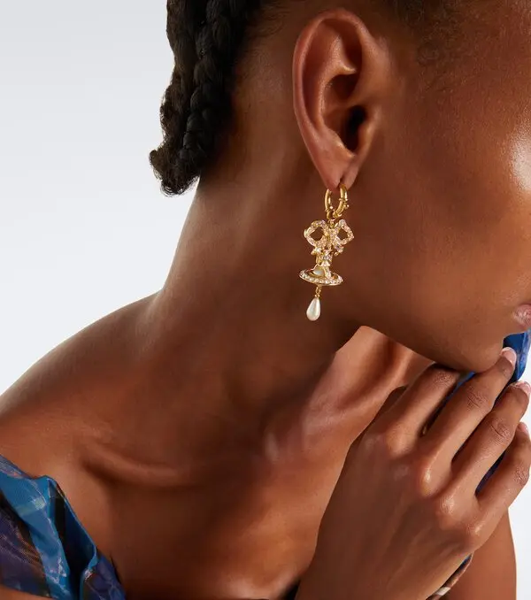 VIVIENNE WESTWOOD Rigoberta Embellished Faux Pearl Earrings - Gold