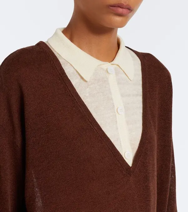 AYA MUSE Eirae Paneled Linen-blend Sweater