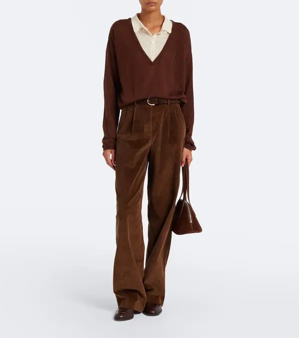 AYA MUSE Eirae Paneled Linen-blend Sweater