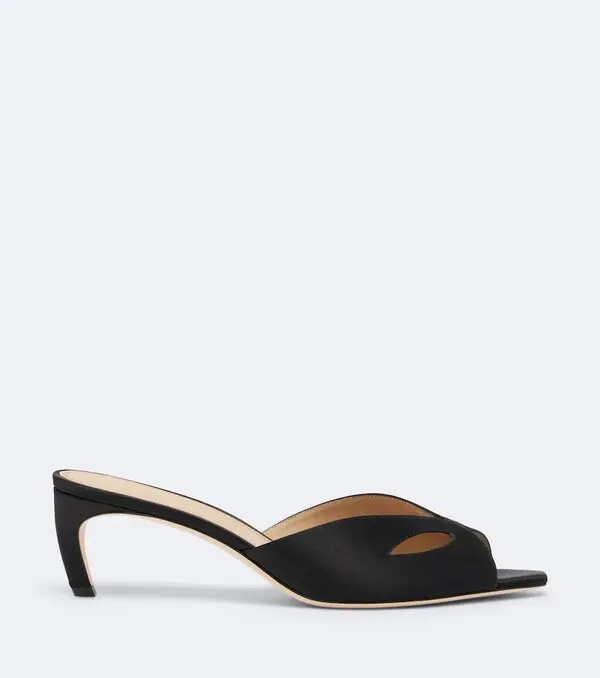 Victoria Beckham Harlow Satin Mules - Black