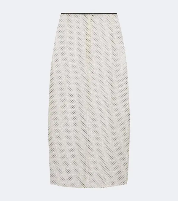 Hunza G Polka-dot Sheer Midi Skirt