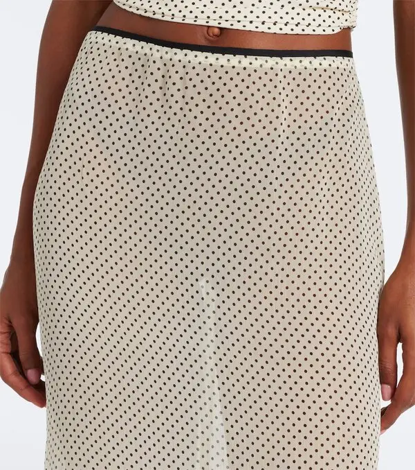Hunza G Polka-dot Sheer Midi Skirt
