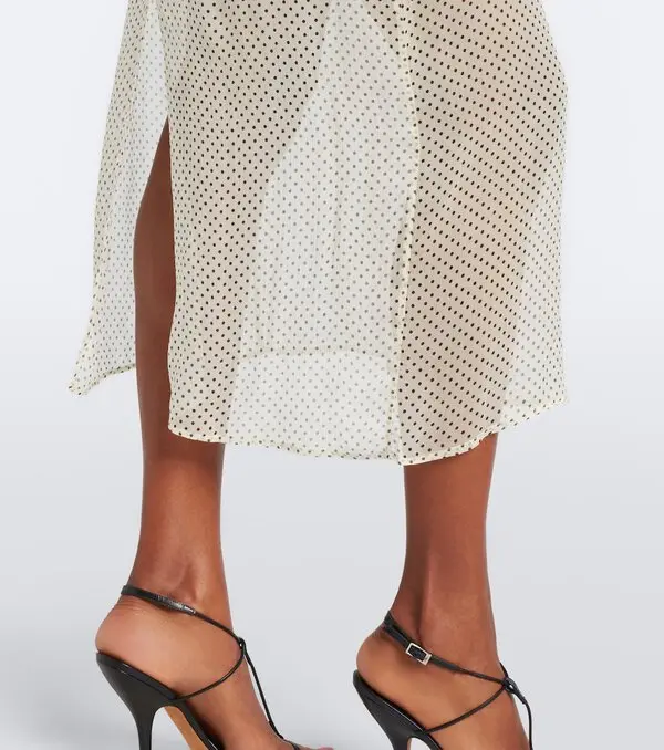 Hunza G Polka-dot Sheer Midi Skirt - White