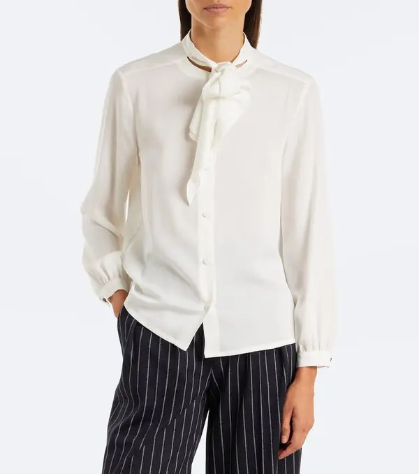 Max Mara Tie-neck Silk Blouse