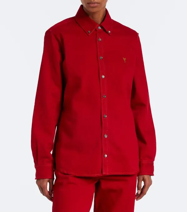 AMI Paris Cotton Twill Button-down Shirt