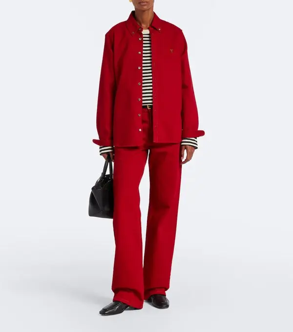 AMI Paris Cotton Twill Button-down Shirt