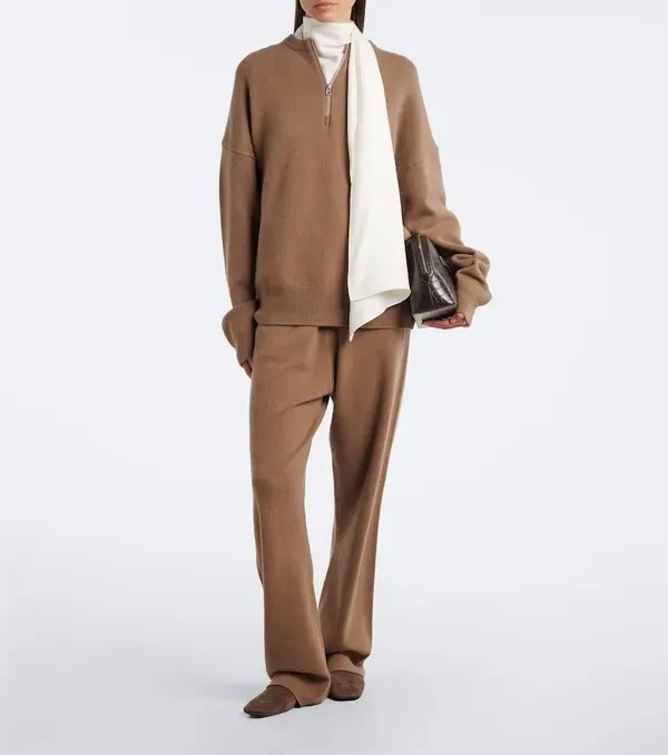 Extreme Cashmere N°479 Runaway" Wide-leg Cashmere-blend Pants