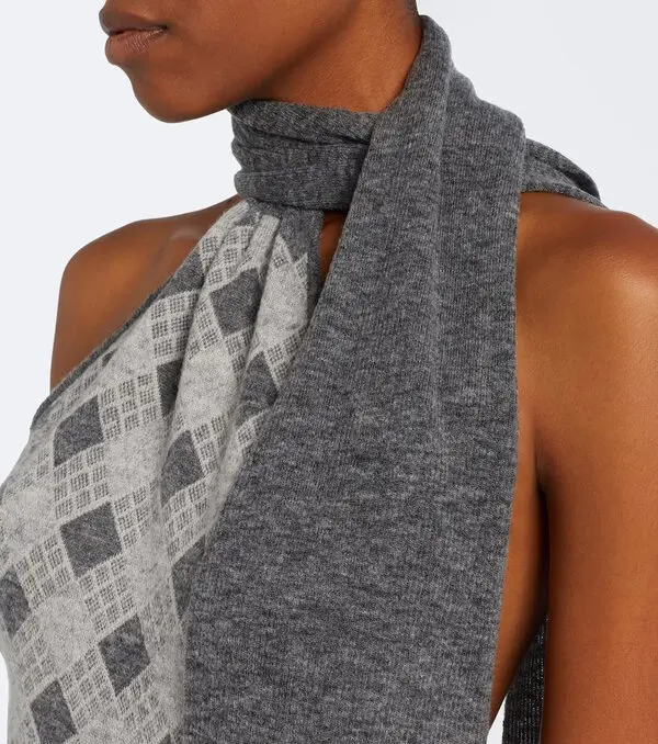 AYA MUSE Axis Wool-blend Minidress With Detachable Scarf