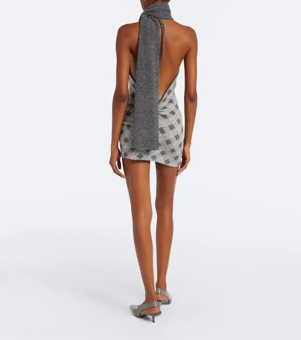 AYA MUSE Axis Wool-blend Minidress With Detachable Scarf