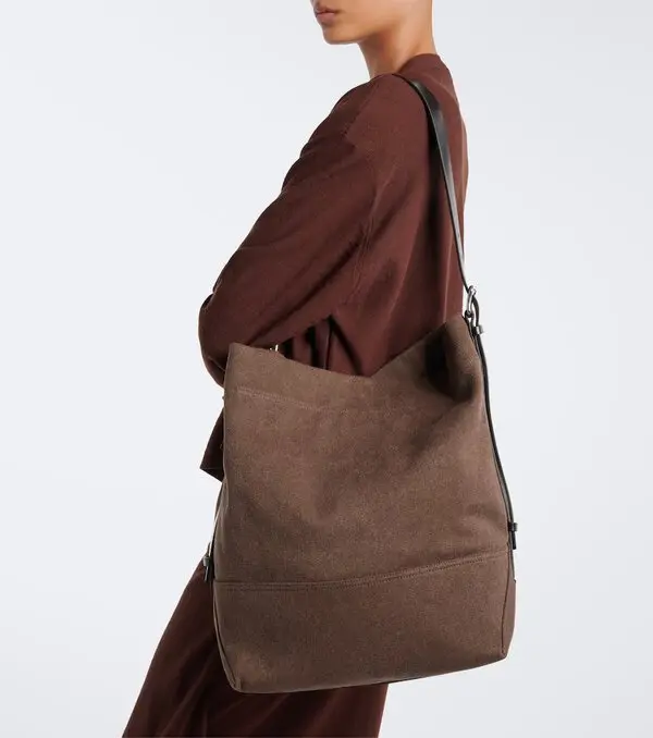 LEMAIRE Belted Medium Cotton Canvas Tote Bag