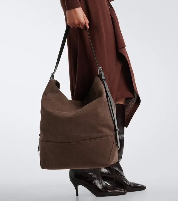 LEMAIRE Belted Medium Cotton Canvas Tote Bag