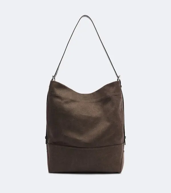 LEMAIRE Belted Cotton Canvas Tote Bag - Brown