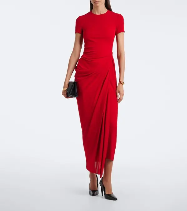 Erdem Draped Jersey Maxi Dress - Red