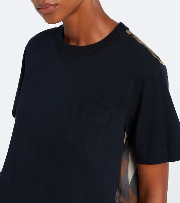 Sacai X A.p.c. Pleated Cotton T-shirt