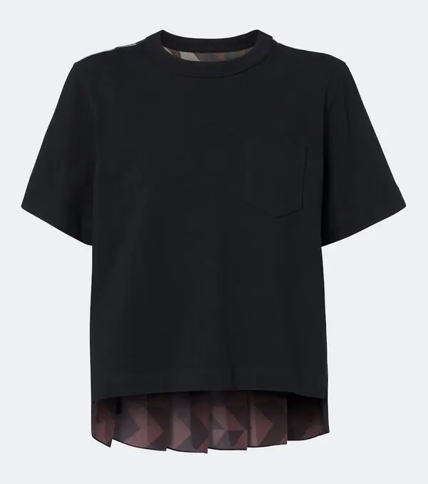 Sacai X A.p.c. Pleated Cotton T-shirt - Multicoloured