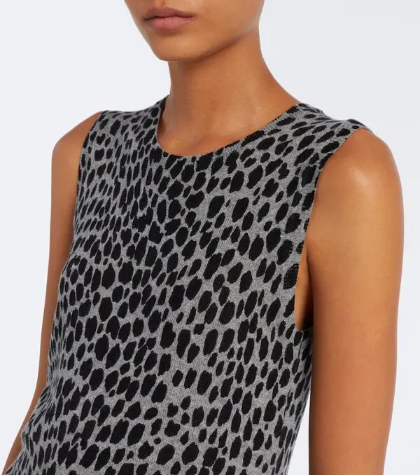 NILI LOTAN Nessa Leopard-print Cashmere Top