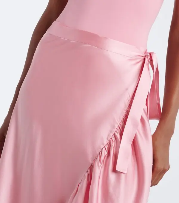 ERES Conversion Silk Satin Midi Skirt