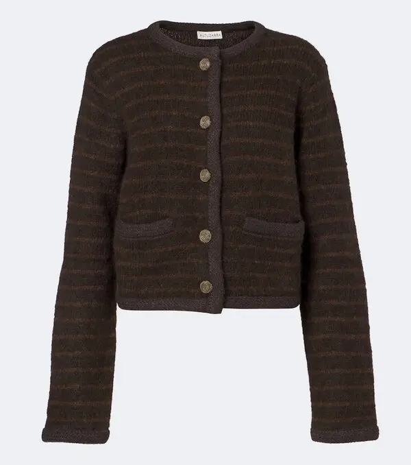 Altuzarra Mack Striped Wool-blend Jacket - Brown